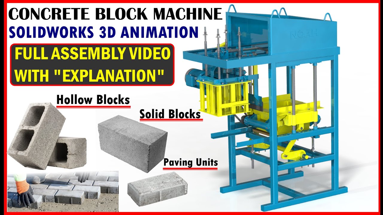 Concrete Block Machine 3D Design Version 3 (Solid Works Animation ...