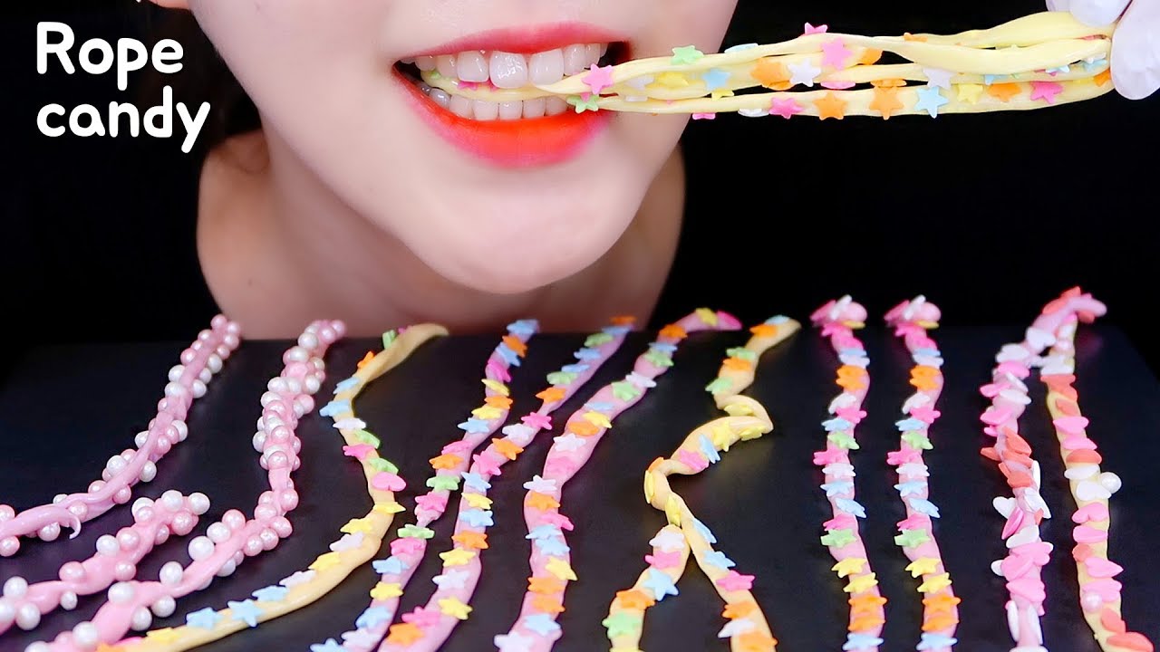 ASMR ROPE CANDY EATING ASMR ROPE JELLY CANDY ASMR HOMEMADE CANDY ASMR ⭐ ...