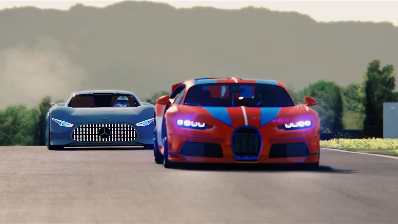 Mercedes-Benz AMG Vision GT vs Bugatti Chiron Super Sport 2023 at Mugello - YouTube