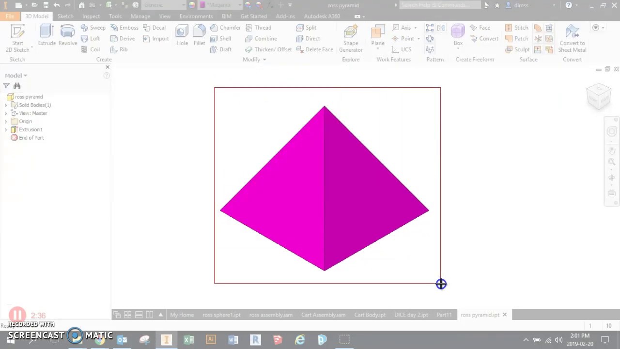 Autodesk Inventor Pyramid - YouTube