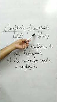 Complain vs Complaint / Difference between Complain and complaint / #shorts #youtubeshorts - YouTube