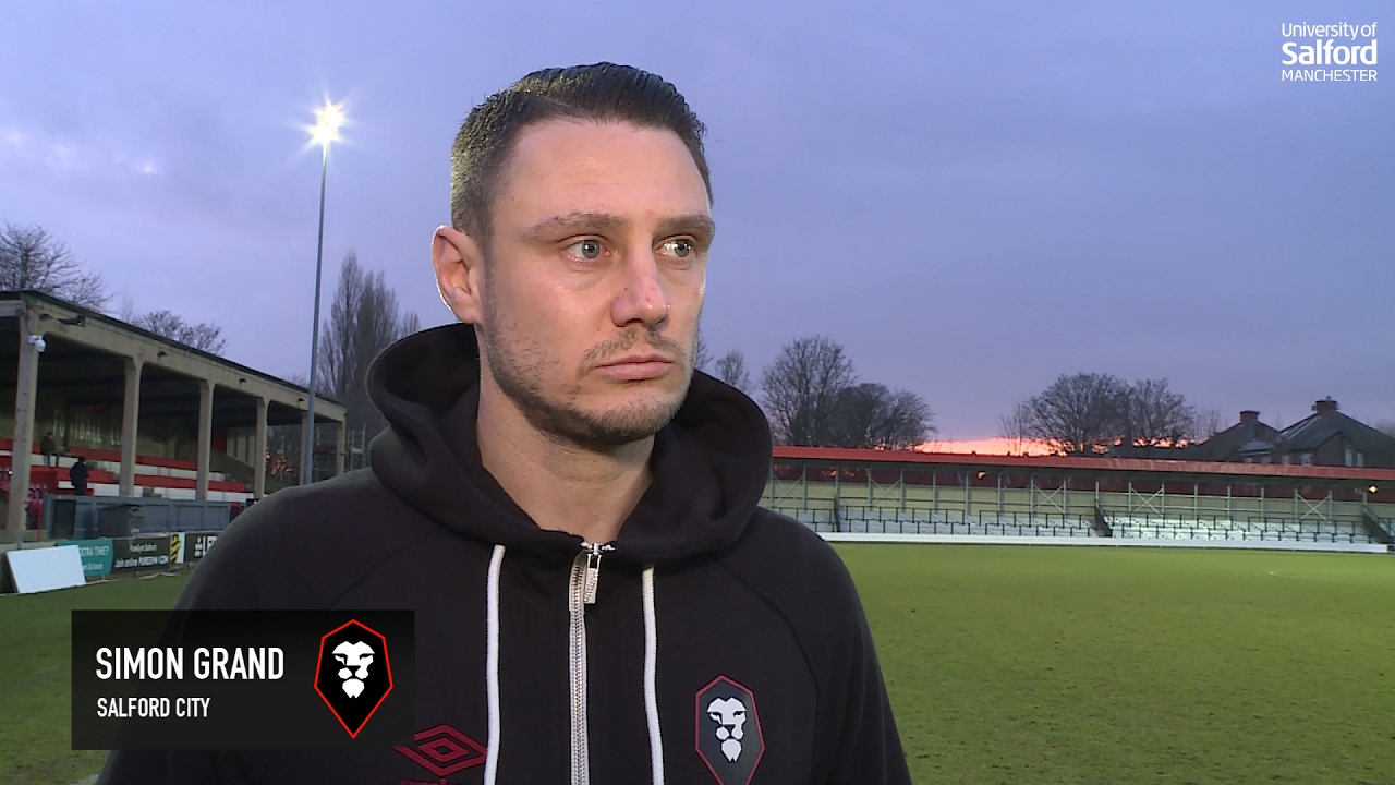 Salford City 1-0 Stalybridge Celtic - Simon Grand post-match interview ...