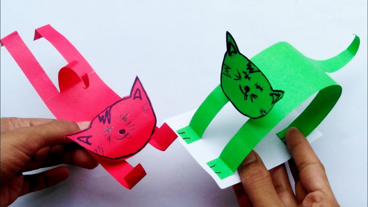 Jumping CAT // paper toy antistress // paper crafts for kids - YouTube