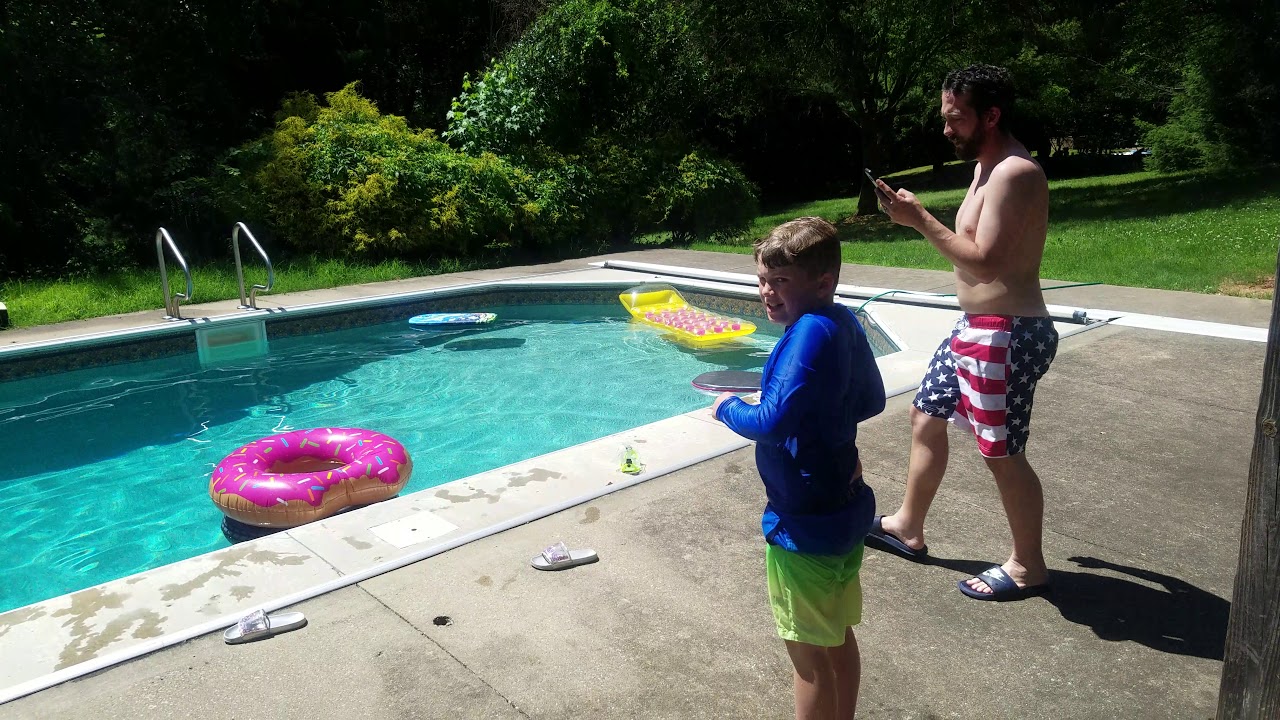 Landon pencil dive in to 2 rings - YouTube