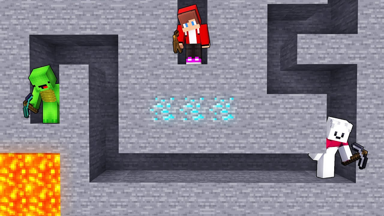JJ vs Mikey vs Carrie SECRET TUNNEL Battle in Minecraft - Maizen - YouTube