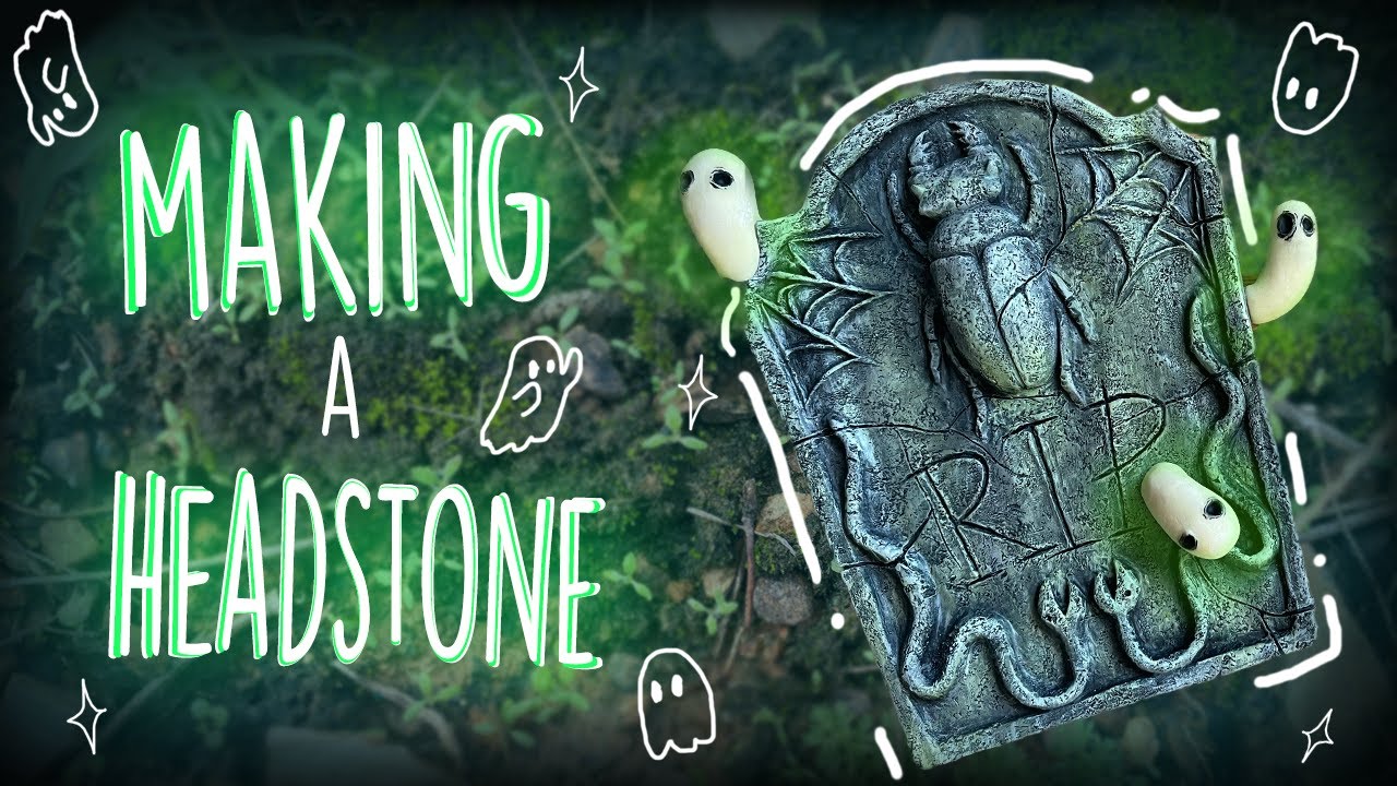I made a headstone with some ghosts!! - YouTube