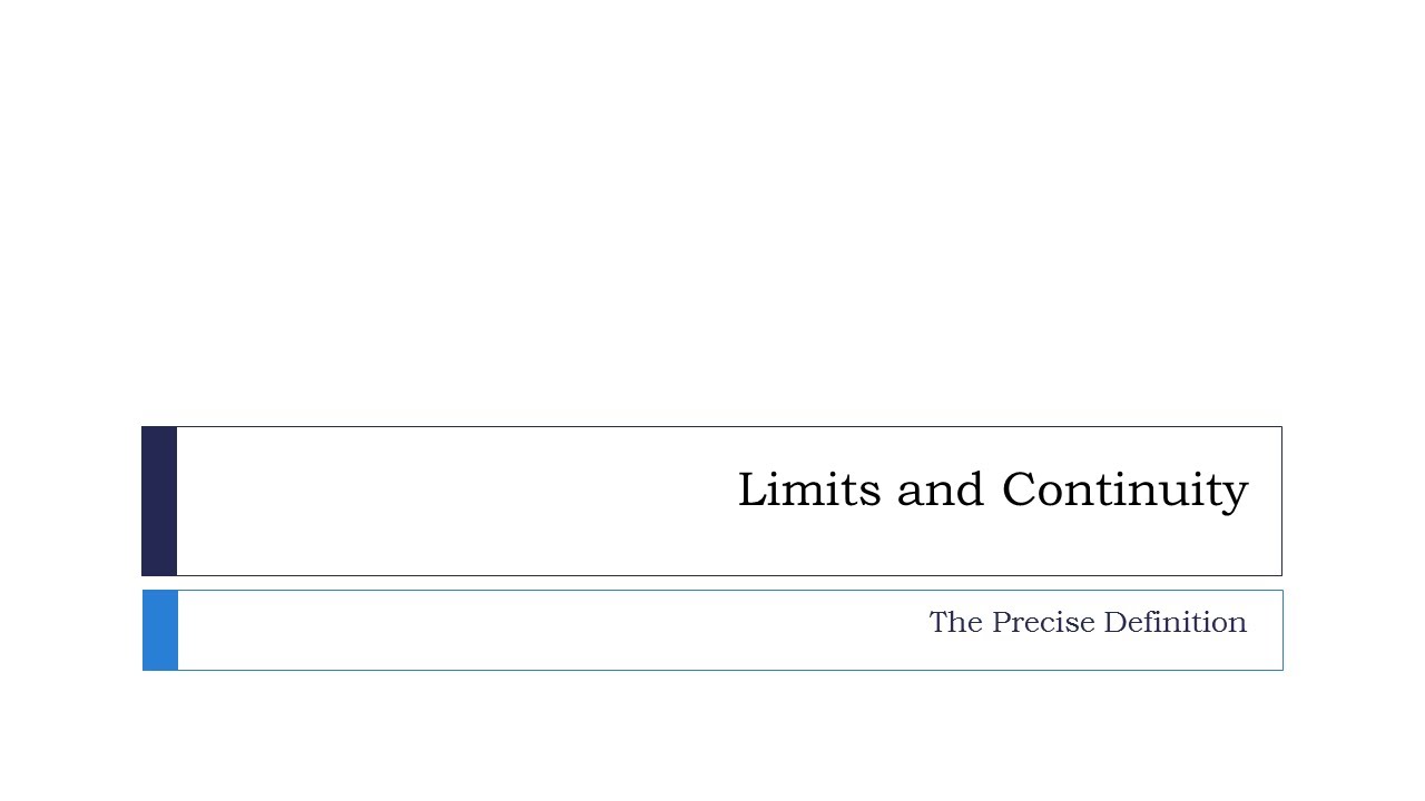 The Precise Definition of a Limit, Examples - YouTube