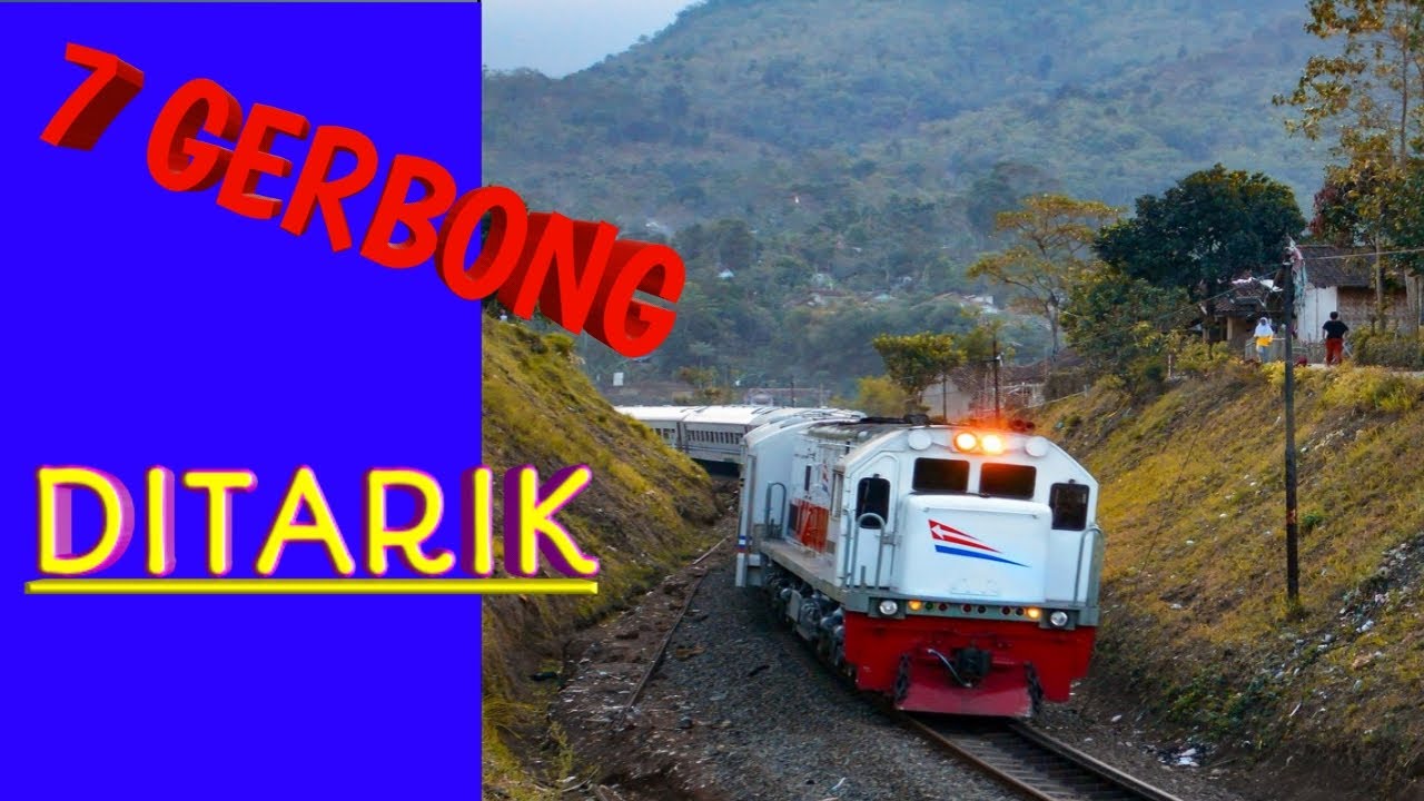 Kereta api lokal bandung tarik 7 gerbong - YouTube