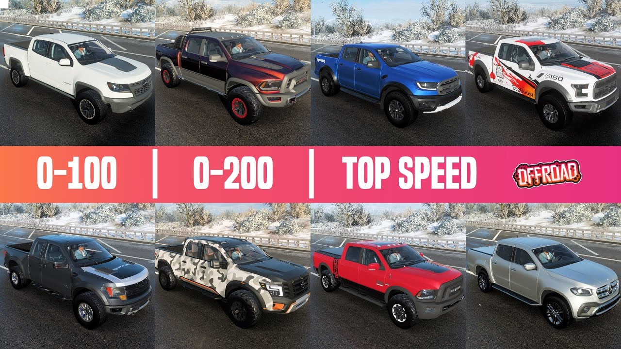 Forza Horizon 4 - Acceleration Battle | Off-Road 4x4 Pickup Truck Top ...