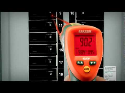 Extech 42509 Dual Laser Infrared Thermometer with Color Alert - YouTube