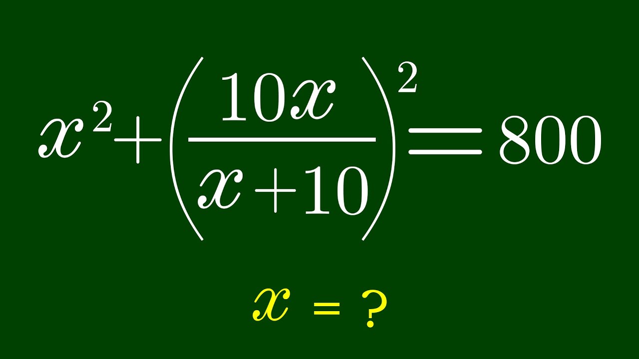 A Nice Algebra Problem | Math Olympiad | Find out x=? - YouTube