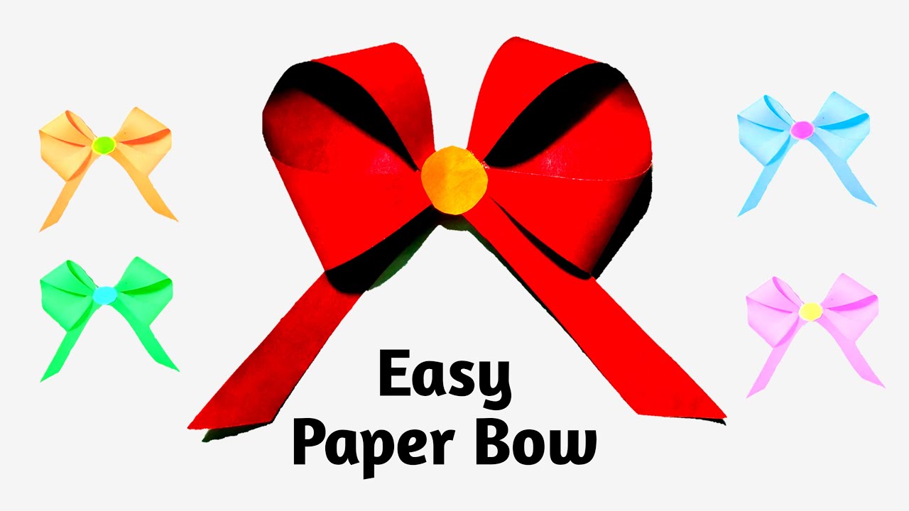 #bow #ribbon HOW TO MAKE BOW WITH PAPER | PAPER RIBBON | KIDS BOW ...