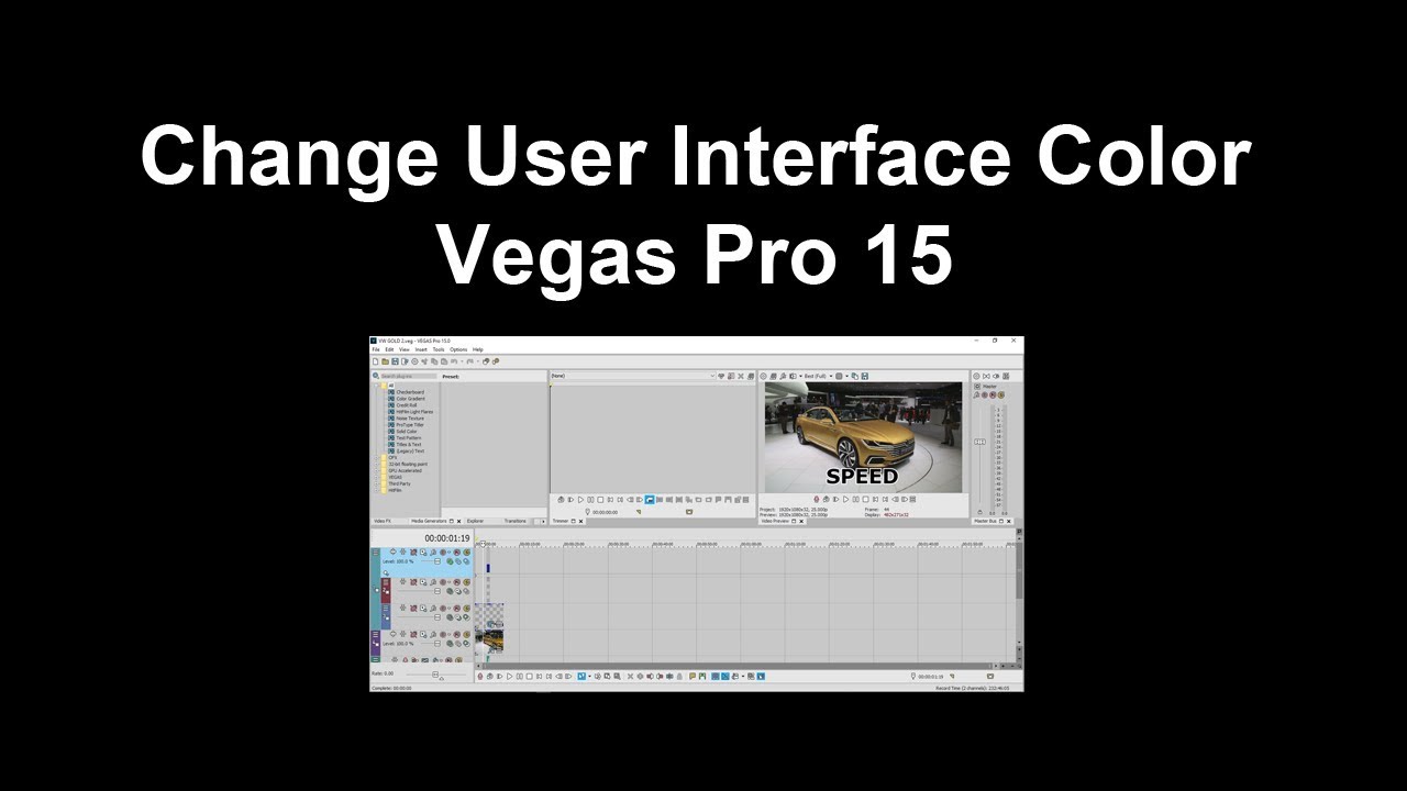 Change the color of the user interface in Vegas Pro 15 - YouTube