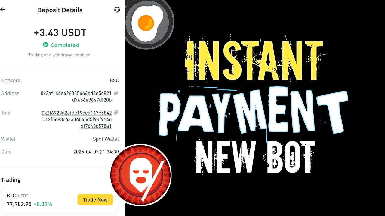 instant payment telegram bot - telegram instant offer - YouTube