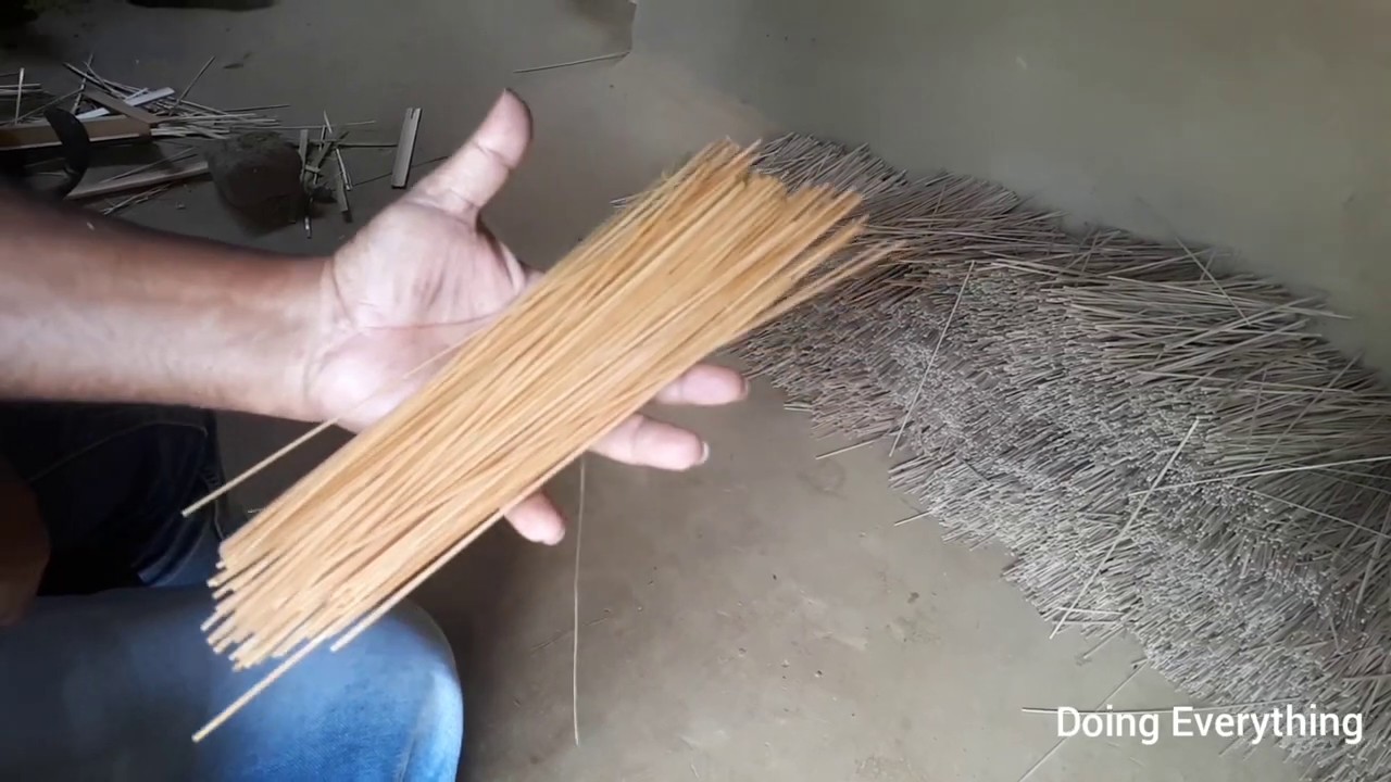 Hand made square bamboo stick making process for Agarbatti. Income ...