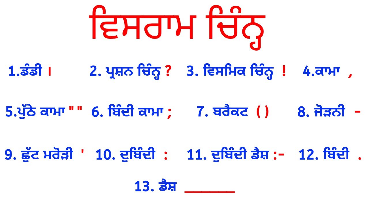  I Visram Chin I Punjabi Vyakaran I Punjabi Class Period