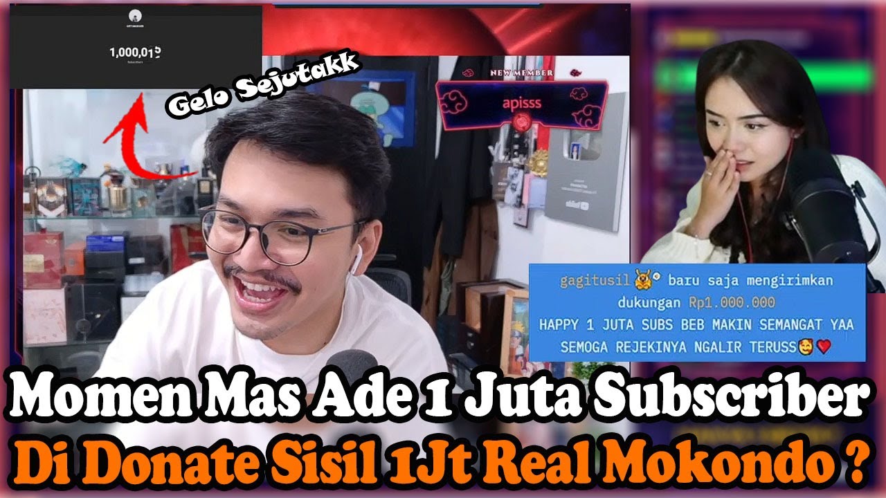 Momen Mas Ade 1 Juta Subscriber Di Donate Sisil 1Jt Real Mokondo ...