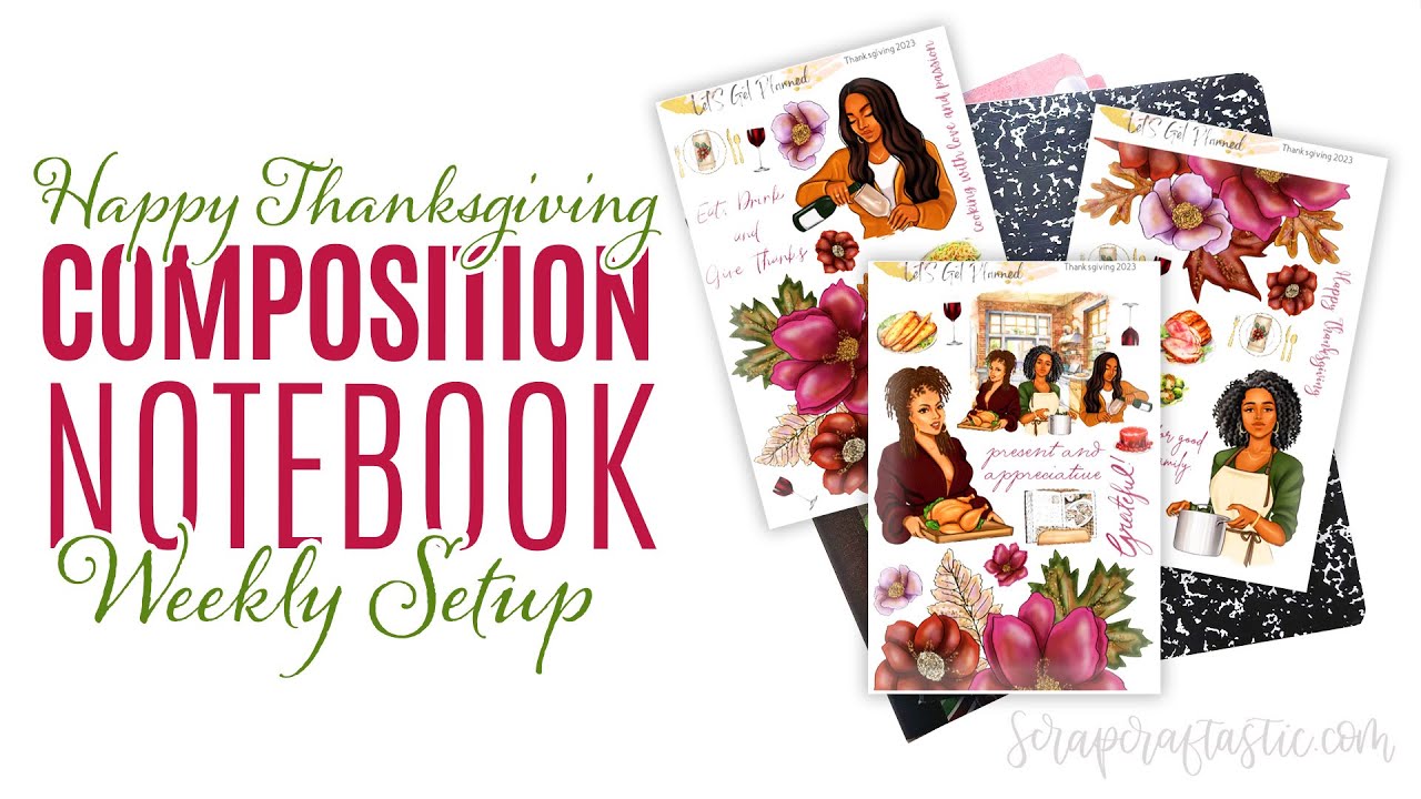 Thanksgiving Weekly Setup Holiday Planner Altered Composition Notebook ...