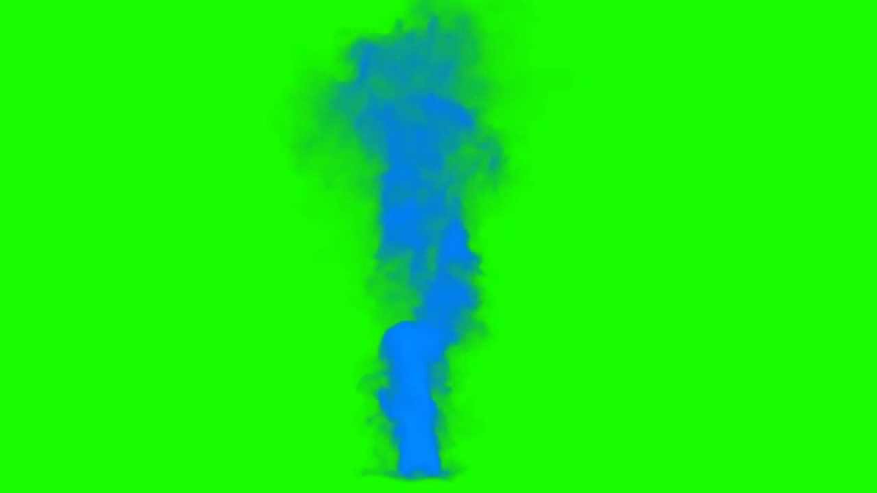 blue smoke in green screen free stock footage - YouTube
