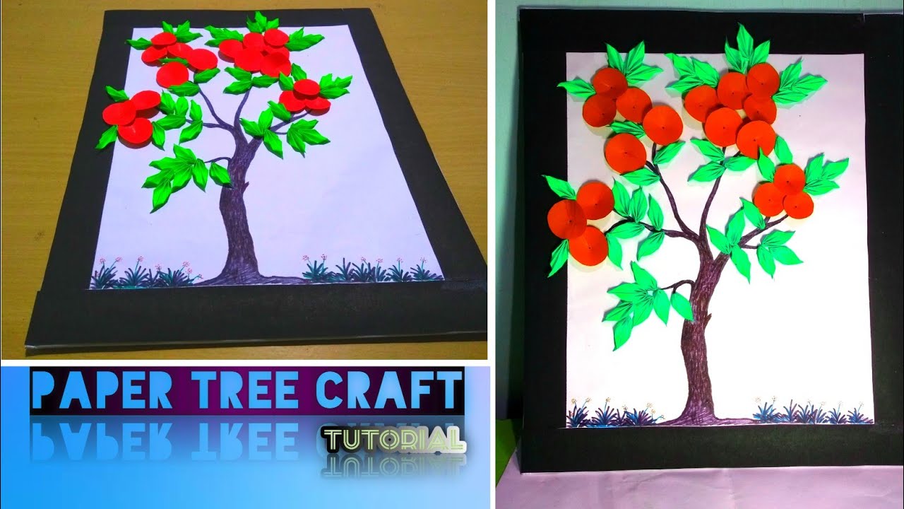 Paper Tree Craft || Wall Hanging craft || Easy Hanging Caft ...