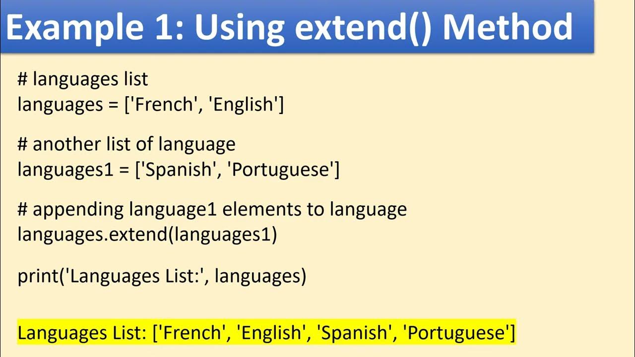 PPT on Python List Methods | index, append, extended - YouTube