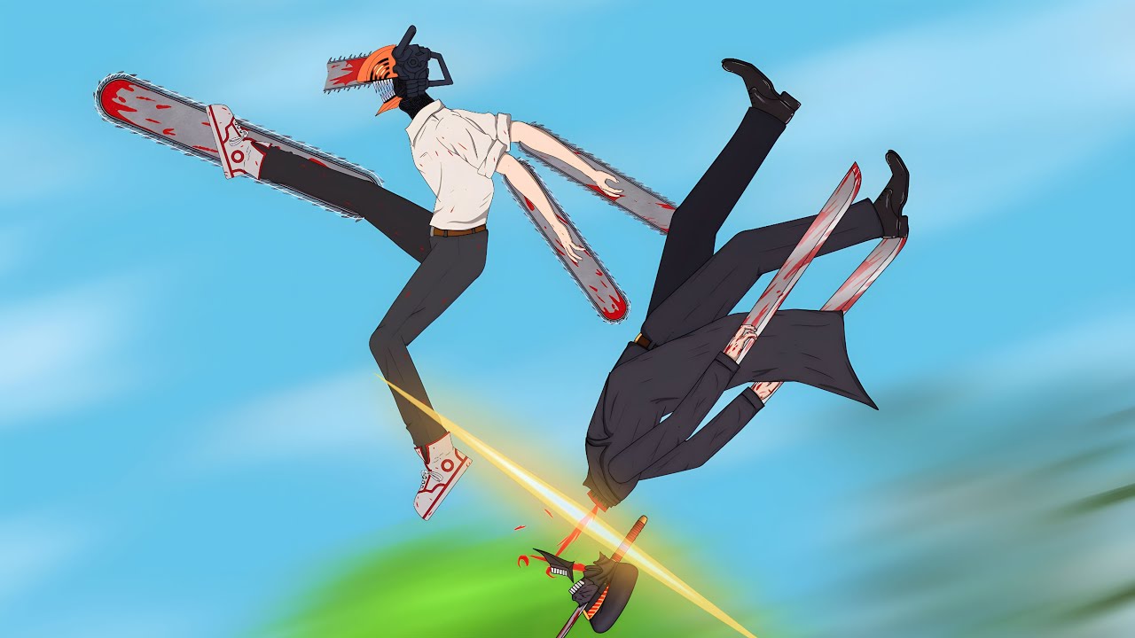 Chainsaw Man vs Katana Man - Drawing Cartoons 2 - YouTube