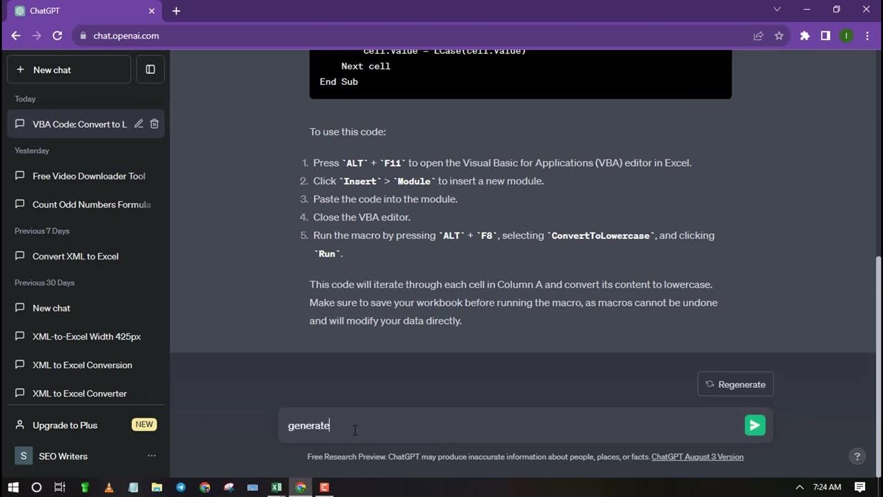 Excel Course: How to use ChatGPT to generate VBA Code - YouTube