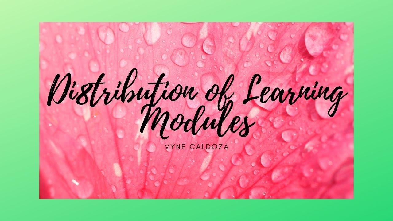 Distribution of Learning Modules - YouTube