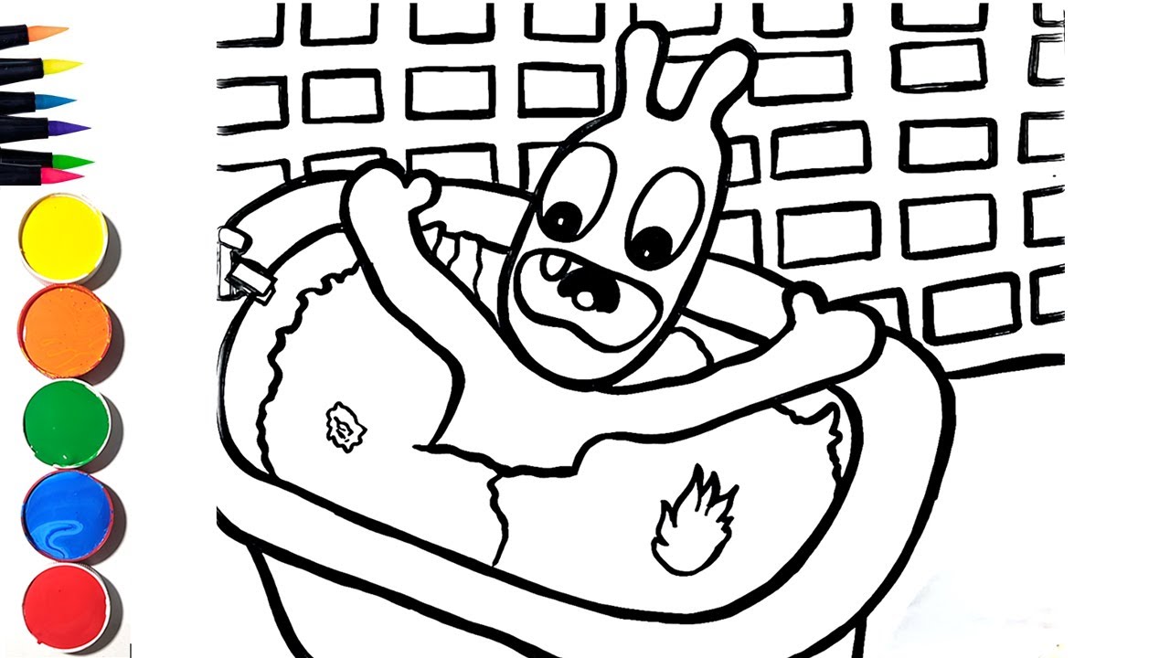 Cómo Dibujar Y Colorear A PEA PEA Desafío Del Baño Frío y Caliente 👽🚿🥶 ...