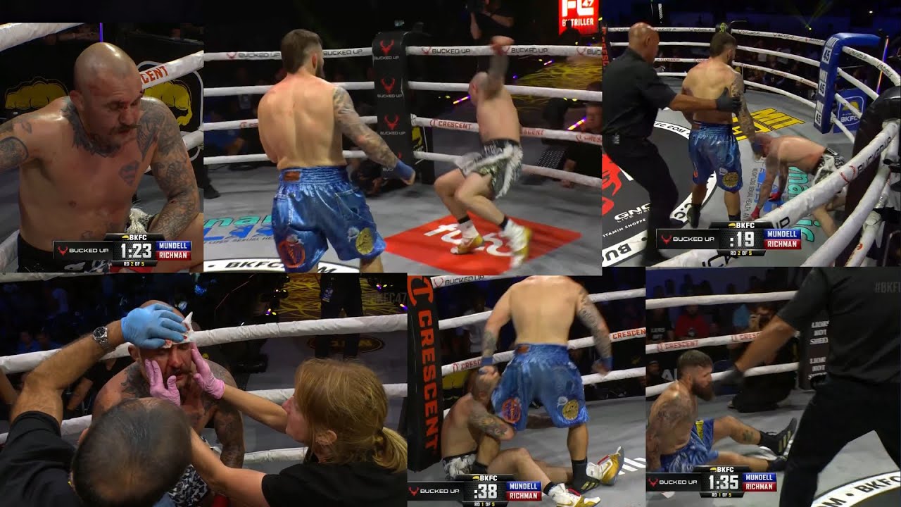 BKFC 47 David Mundell vs Mike Richman/ Mundell dropped early, Drops ...