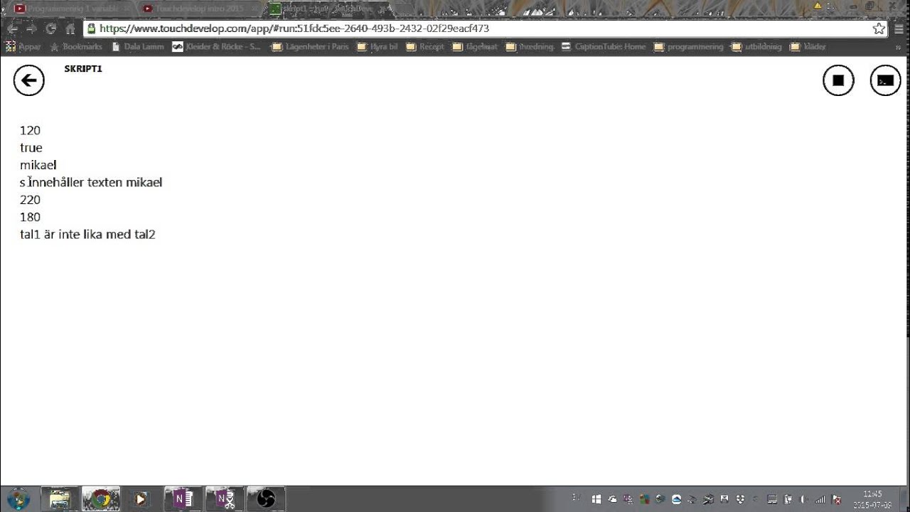 Touchdevelop intro 2015 del6 if sats string markering - YouTube