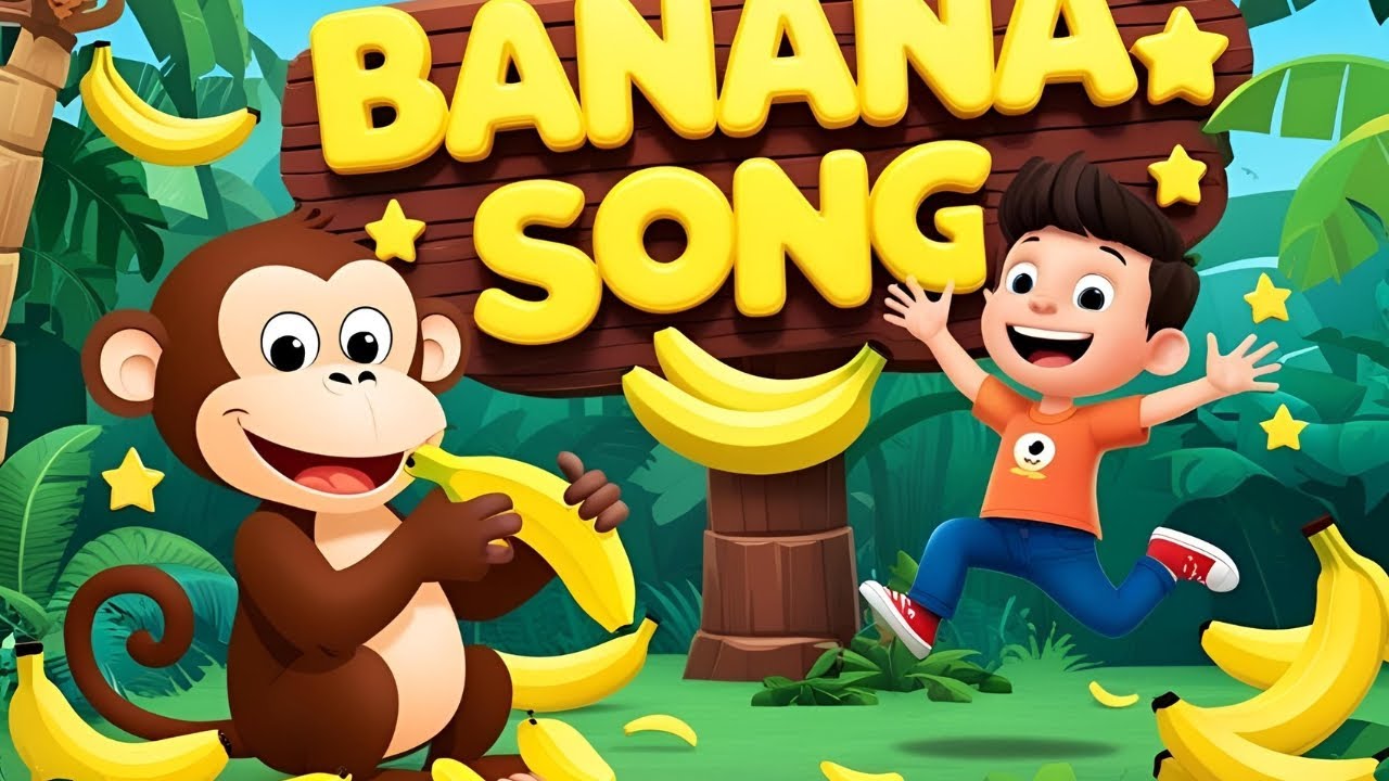 Banana Kids Song, Monkey Banana Dance, Banana Song Friuts for Kids ...