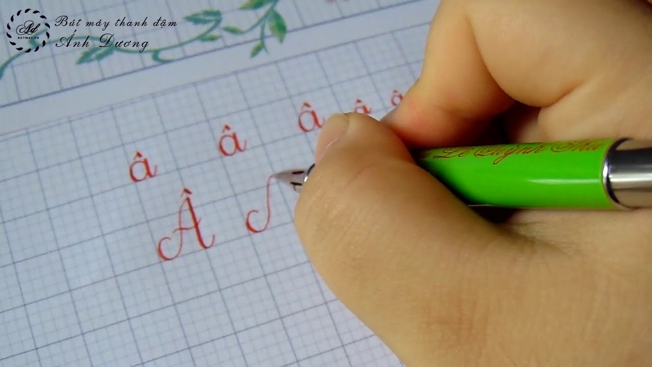 Mẫu chữ viết lớp 1 chuẩn - Cách viết chữ Â thường và hoa - Luyện viết ...