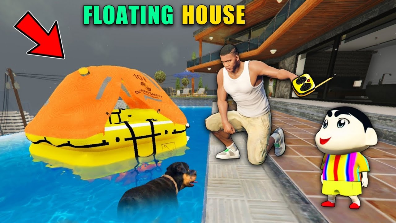 Franklin Build A FLOATING HOUSE At Swimming Pool In GTA 5 - YouTube