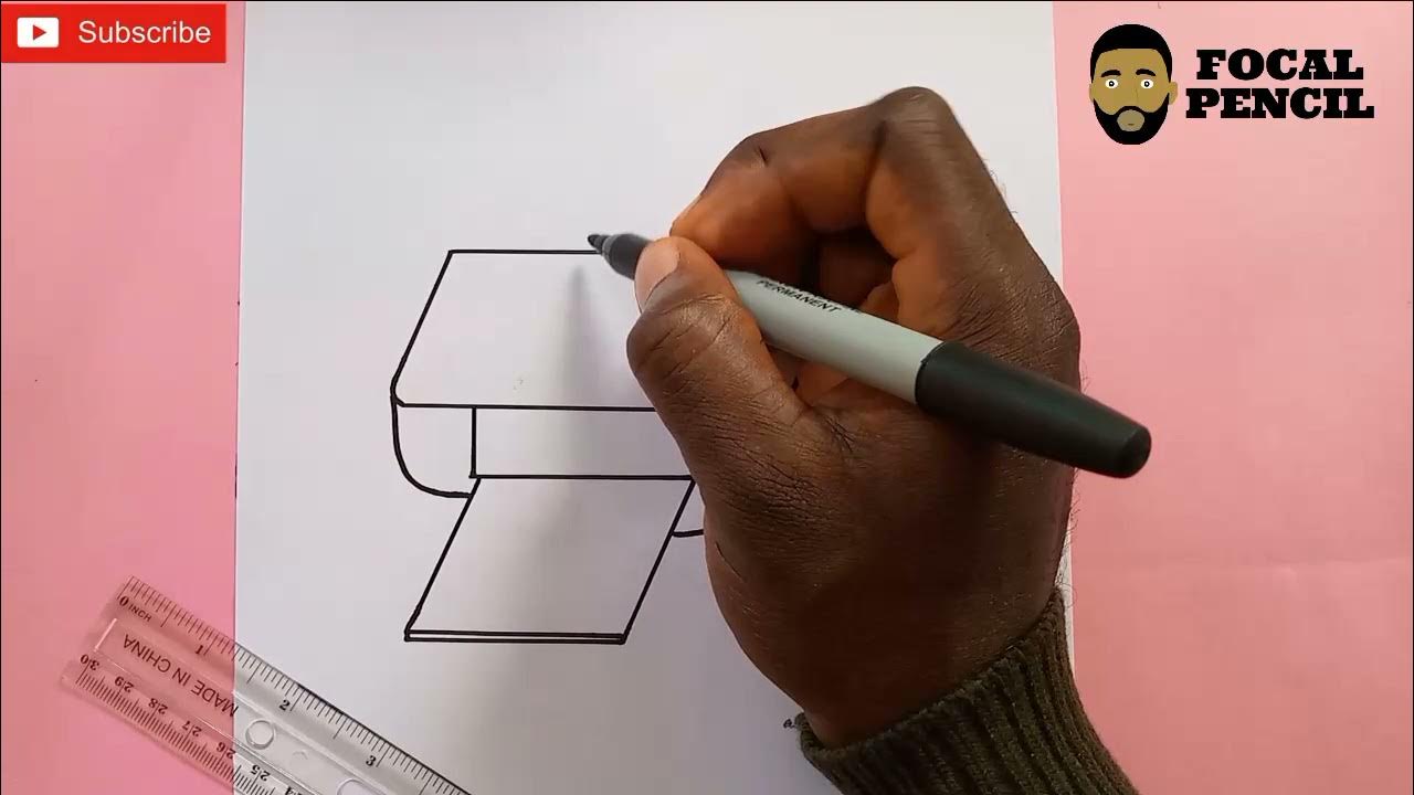 How To Draw A Computer Printer / step by step - YouTube