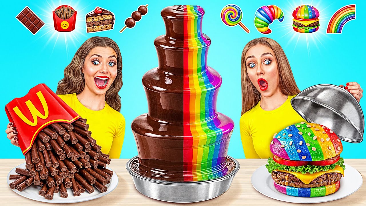 Emoji Chocolate Fountain Fondue Challenge by Choco DO - YouTube