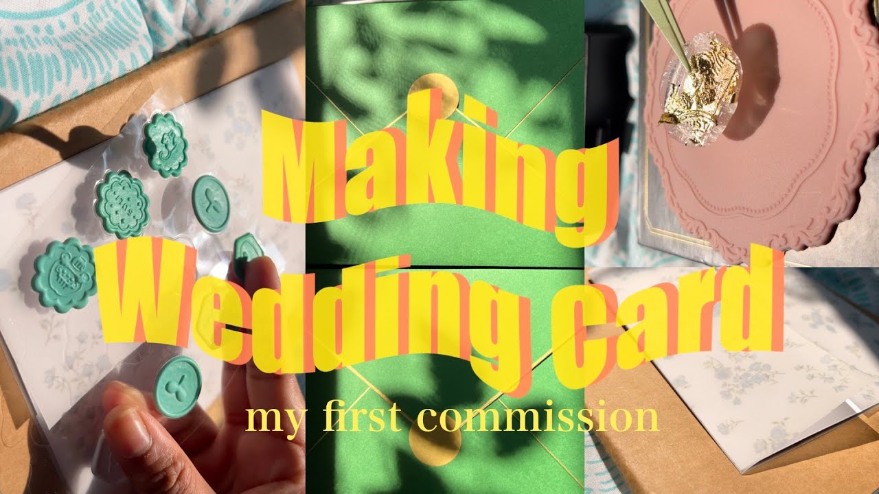 My first commission work🌼| Making Wedding Card💌| DIY items - YouTube