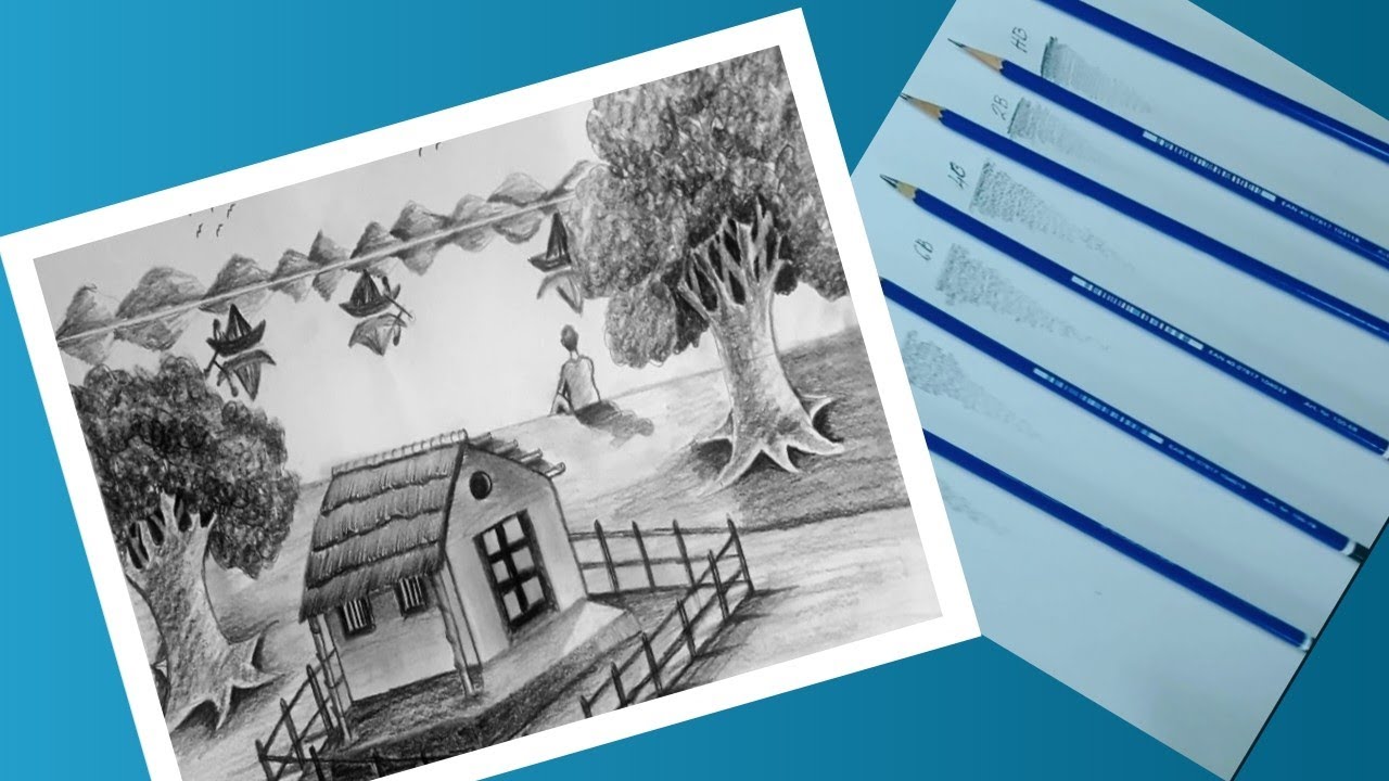 Indian village drawing sketch for kids and beginners ||Art &Craft with ...