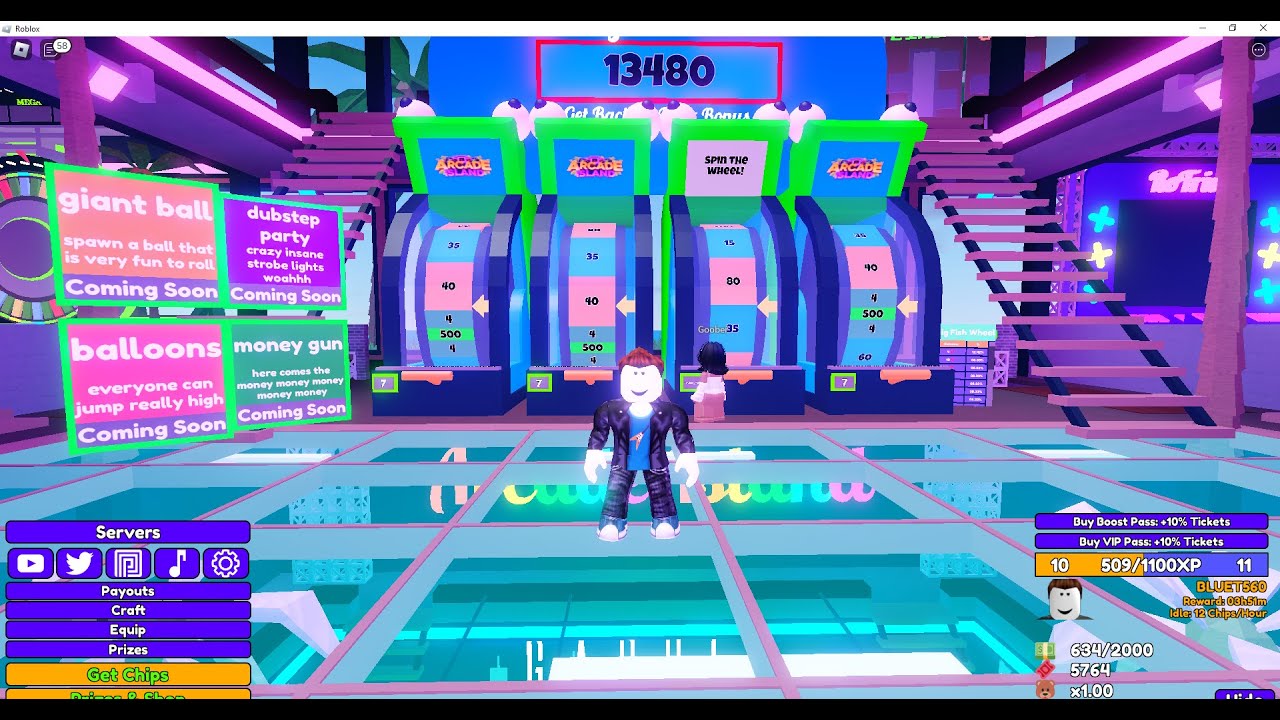 playing Roblox arcade isand - YouTube