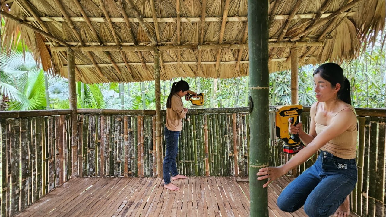 Making beautiful bamboo partitions, creating a frame to build a bamboo ...
