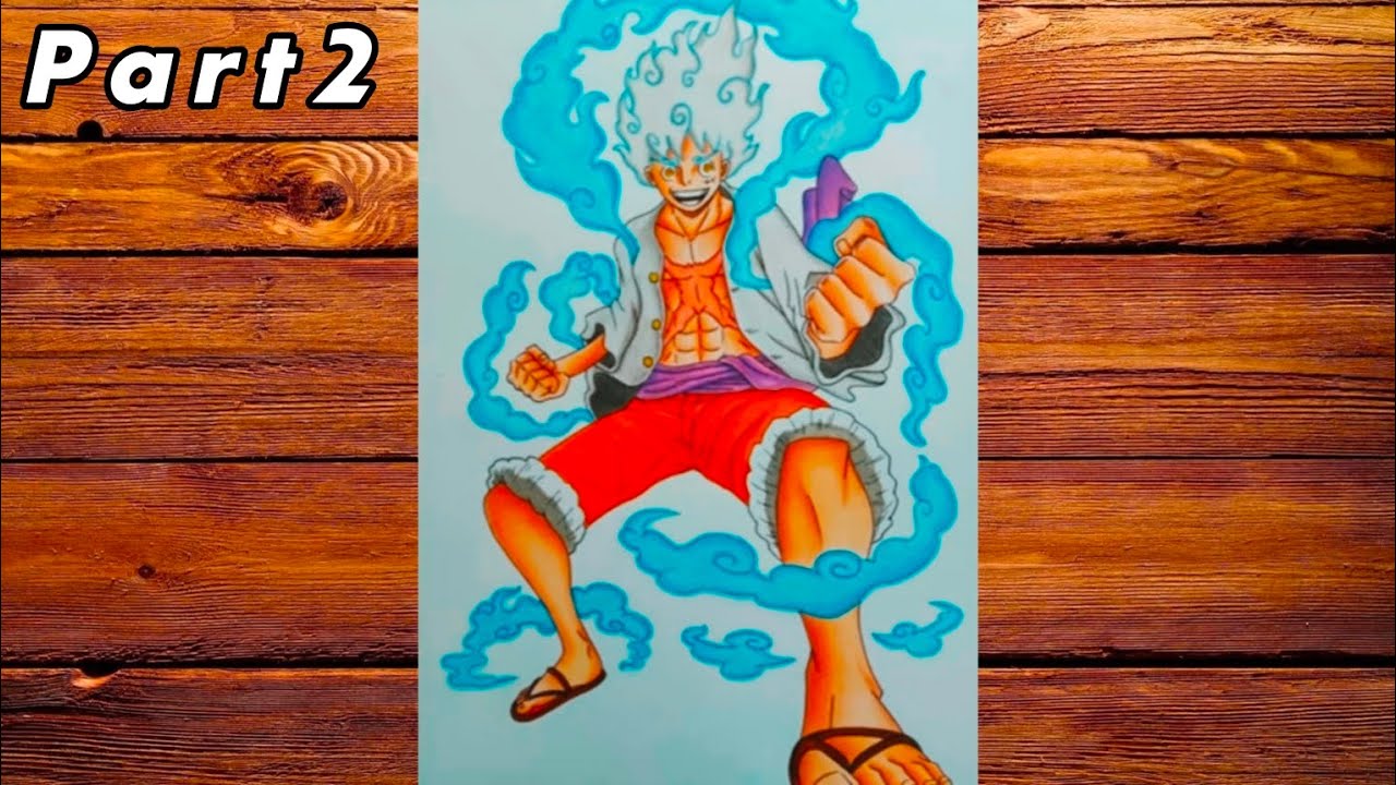 Drawing of "Monkey D. Luffy step by step| Gear 5 (Lightning) Nika||One ...