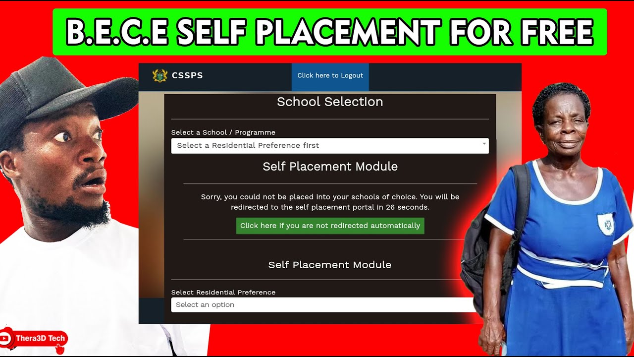 BECE Self Placement || How to Select your Choice of School For Freeeee ...