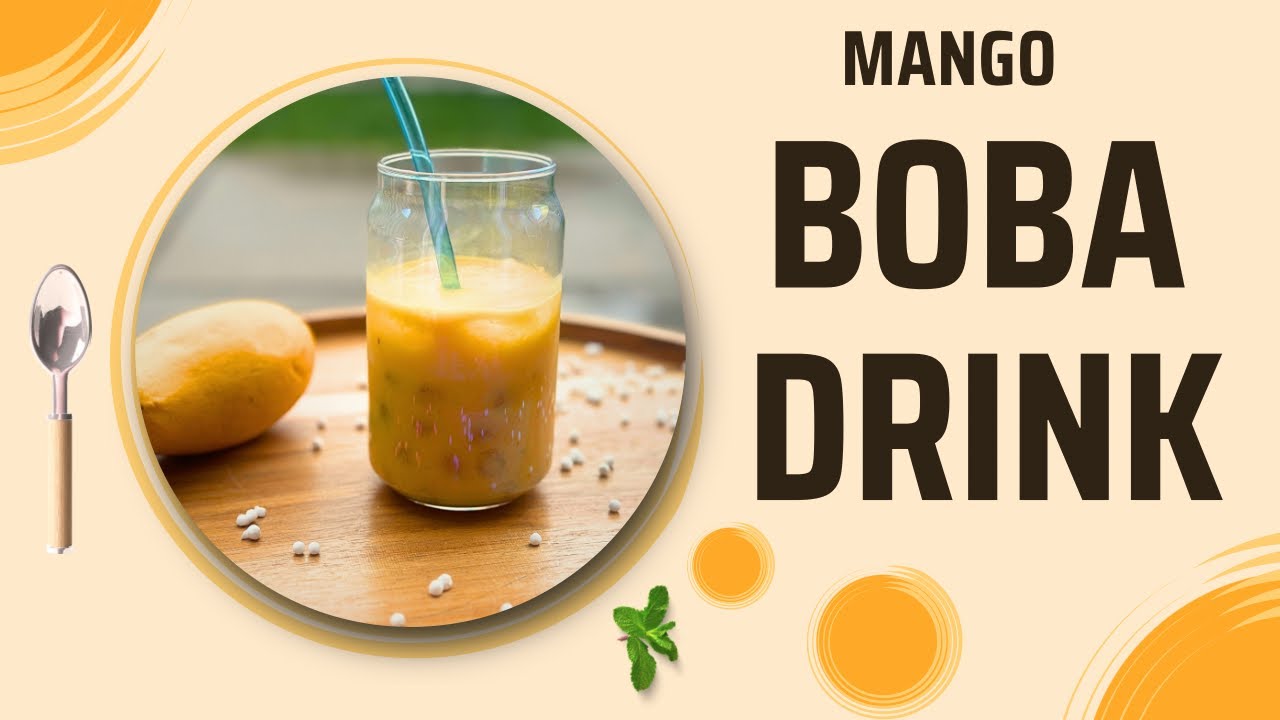 Homemade Mango Bubble Tea/Mango Boba drink with Subudana/Mango Boba Tea ...