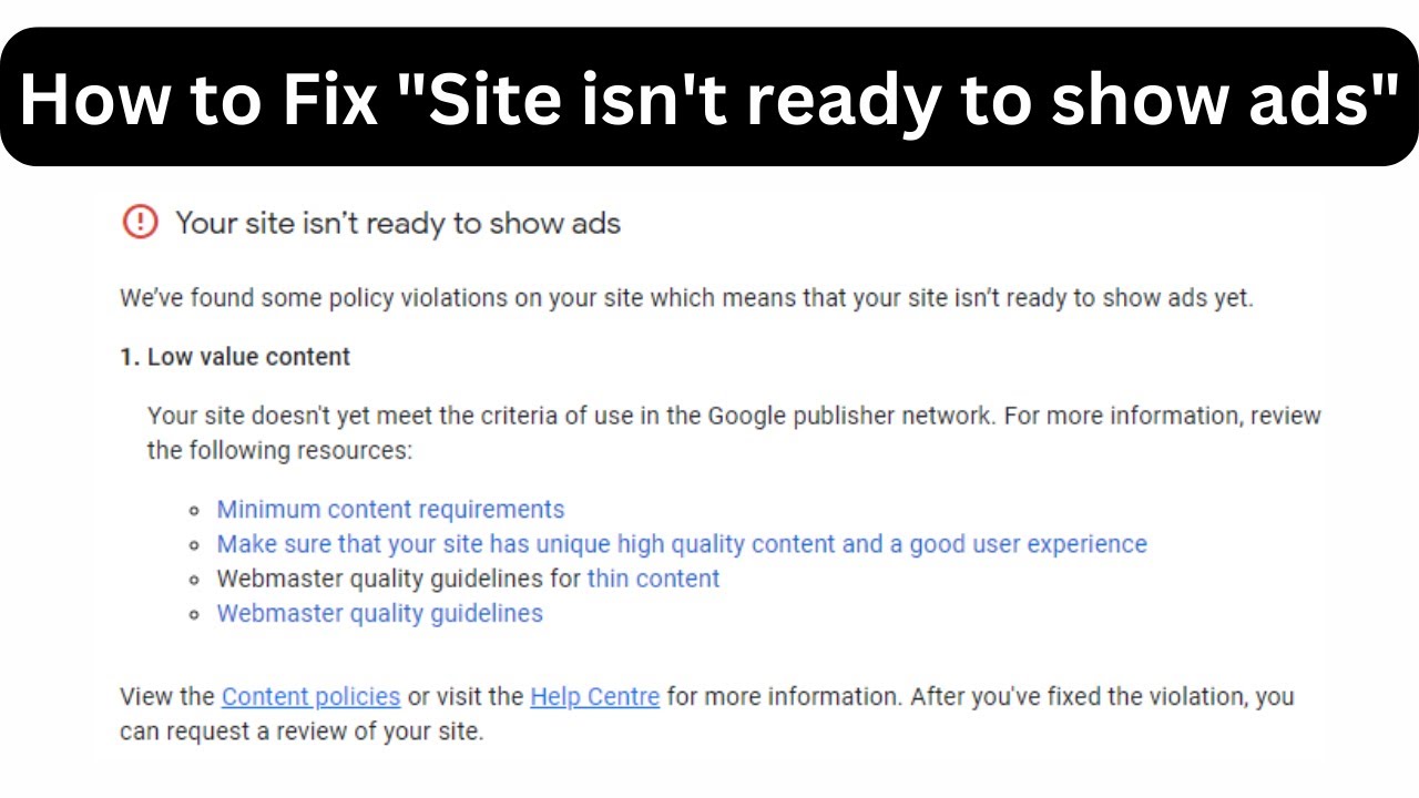 How to Fix You need to fix some issues before your site is ready for ...