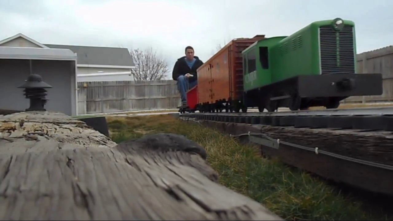 Back yard railroad train. - YouTube