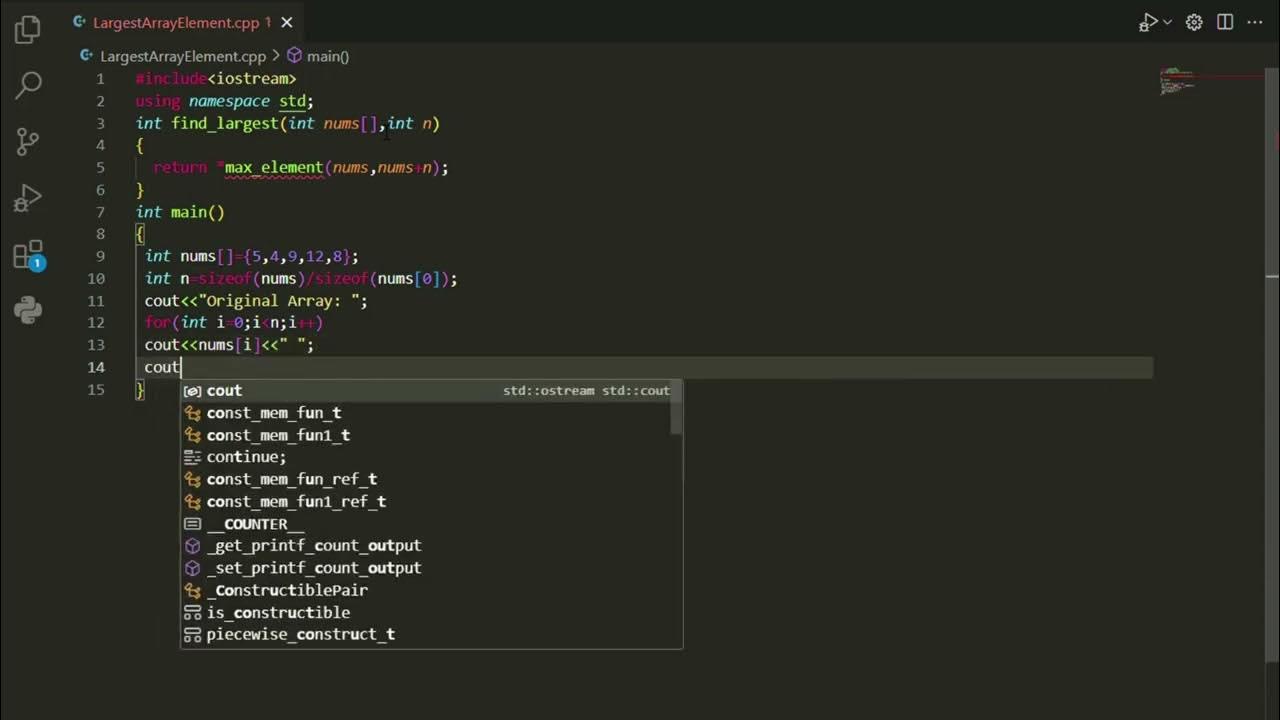 Find the largest element of a given array of integers IN C++ - YouTube