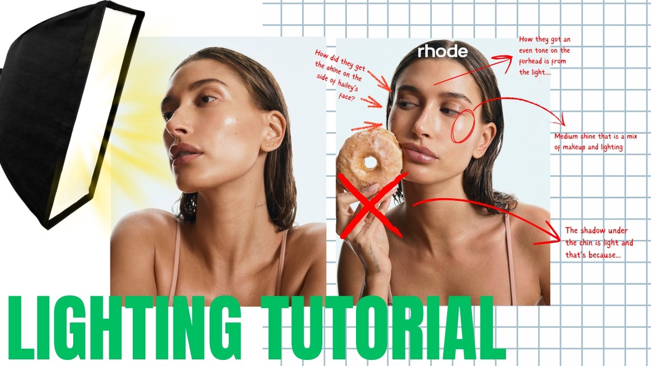 Hailey Bieber Photoshoot: Rhode Lighting Tutorial - YouTube