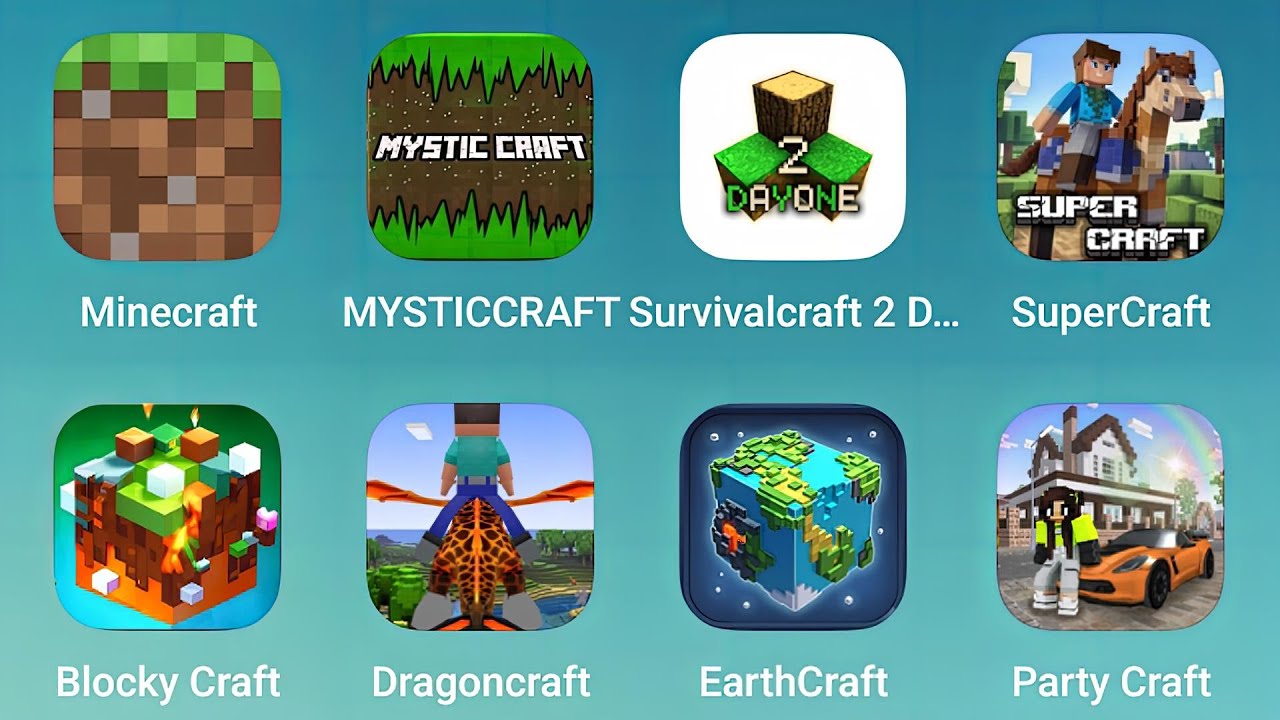 Minecraft, Mysticcraft, Survivalcraft 2, Super Craft, Blocky Craft ...