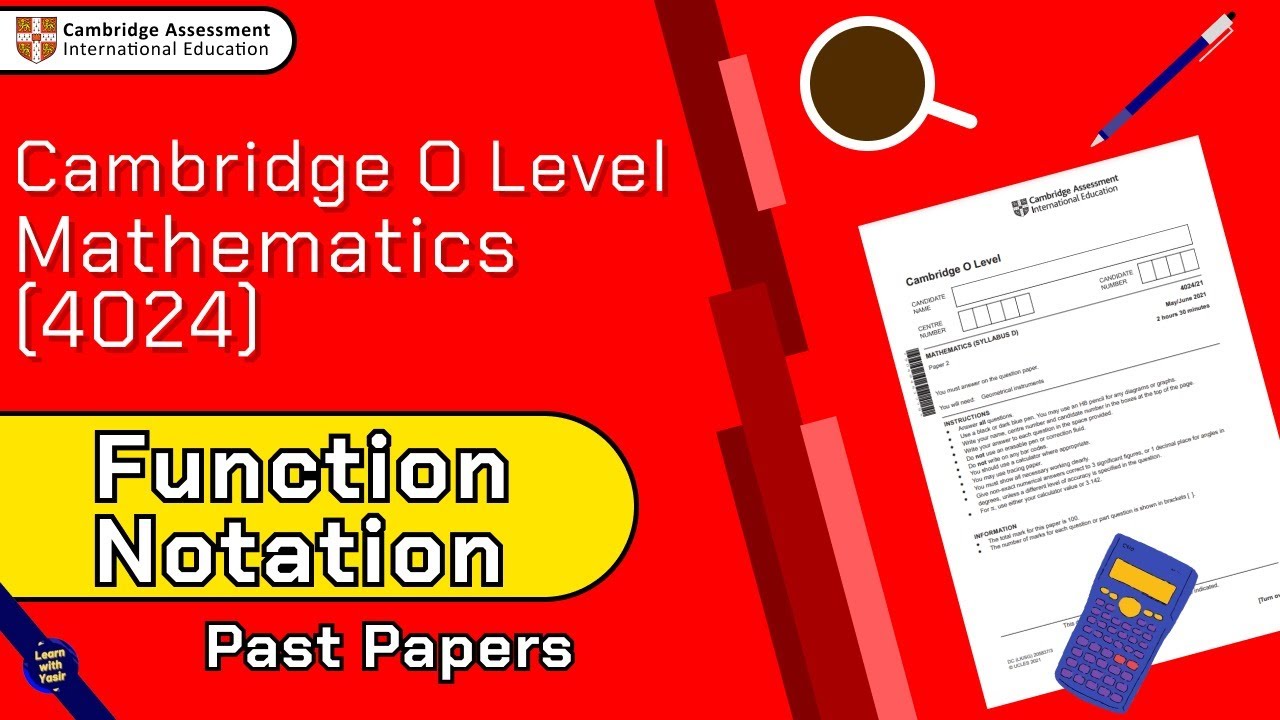 Function Notation Past Paper O Level And Igcse Mathematics Youtube