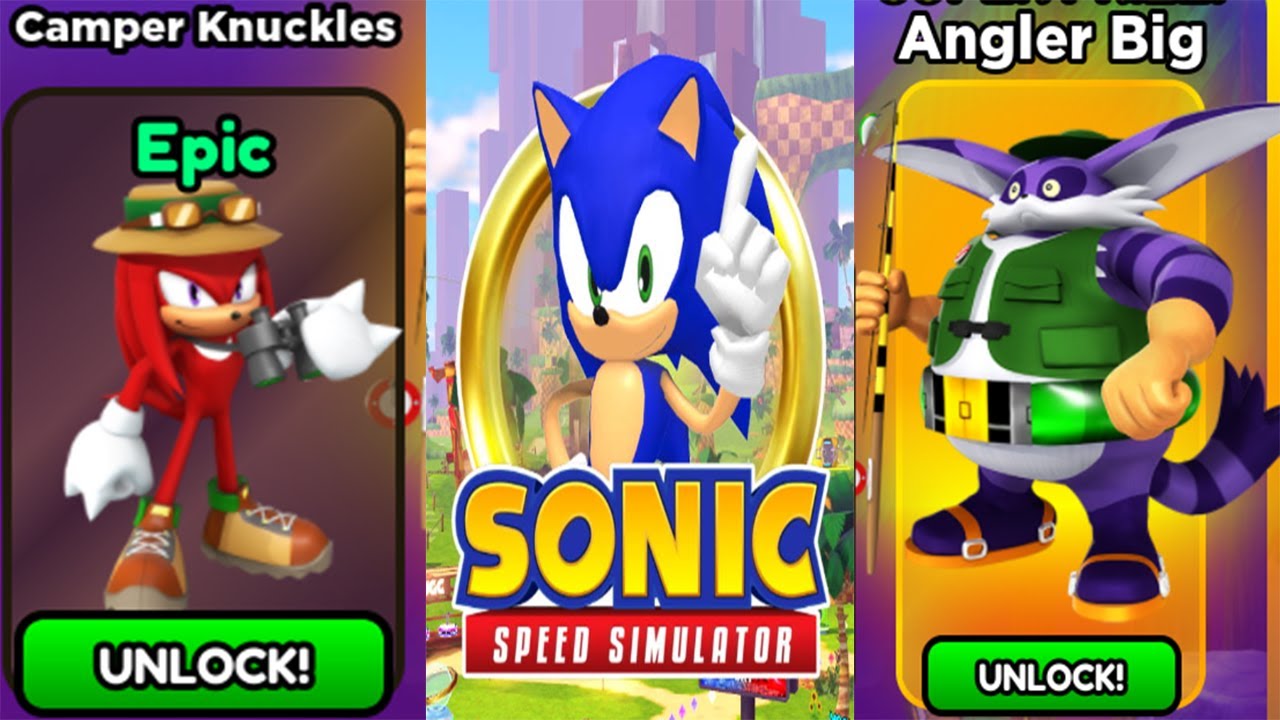 Camper Knuckles + Angler Big Sonic Speed Simulator [Roblox] New Event ...